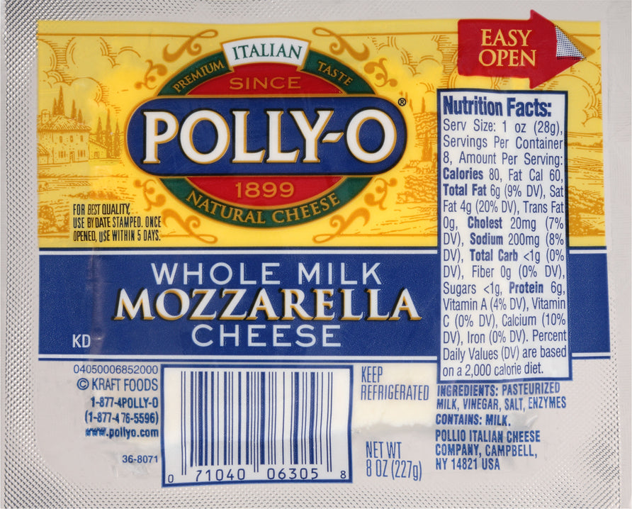 POLLY-O WHOLE MILK MOZZARELLA CHEESE – Neymarfarm